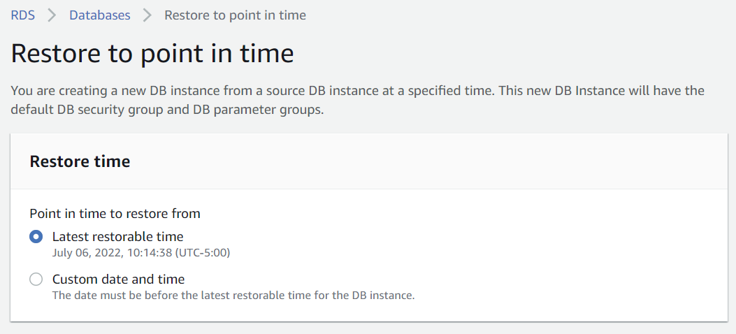 AWS RDS Restore To A Point In Time - Grant Fritchey